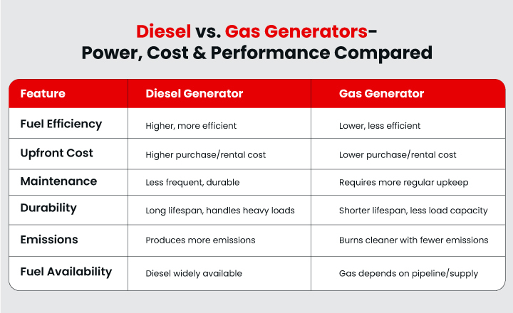6 Key Differences: Diesel vs. Gas Generators for Rentals - Curtis Power ...